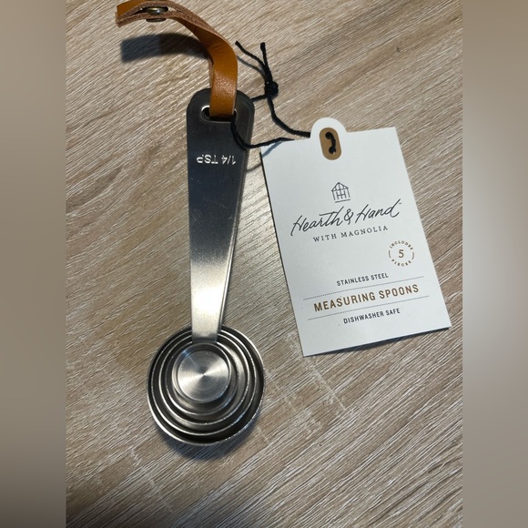Hearth & Hand | Kitchen | New 5pc Measuring Spoon Set Silver Finish ...